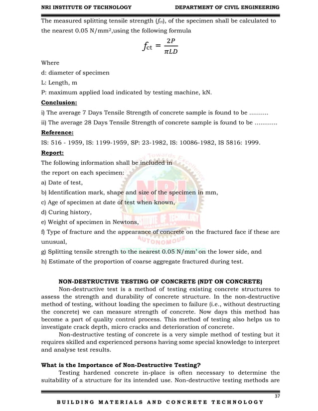 Building Materials and Concrete Technology Unit 5 | PDF