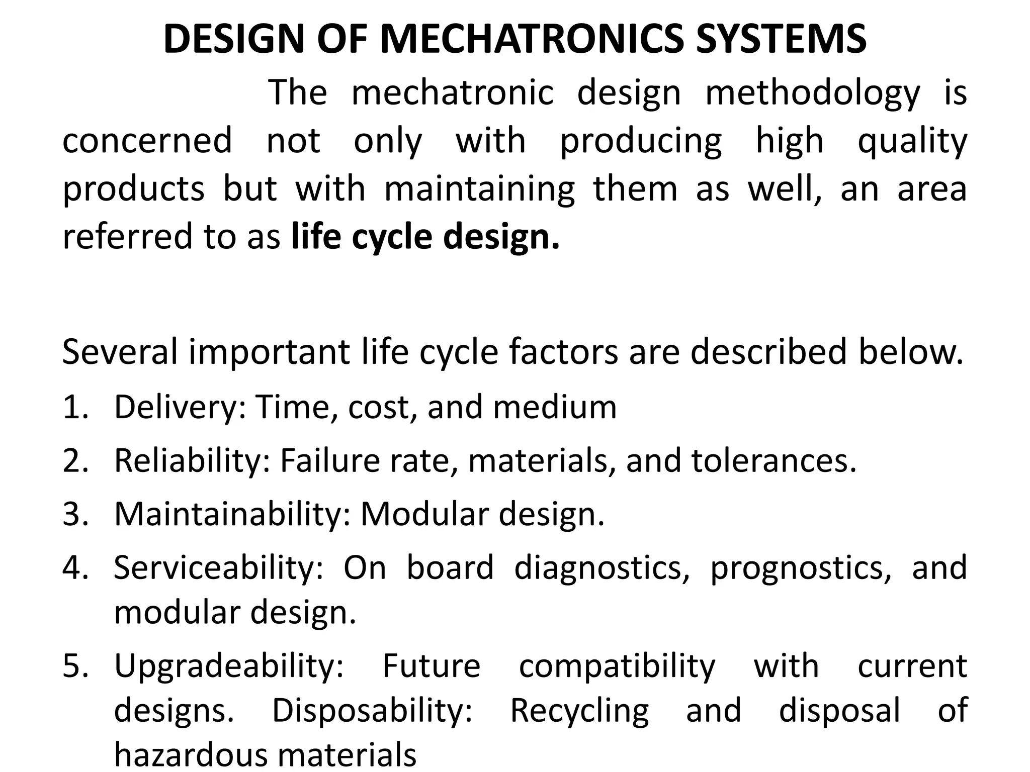 Design of Mechatronics System | PDF