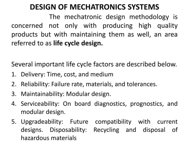 Design of Mechatronics System | PDF