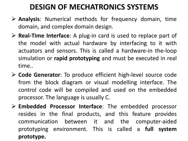 Design of Mechatronics System | PPT