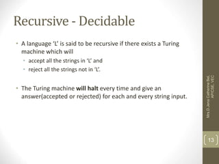Theory of Computation Unit 5 | PPT