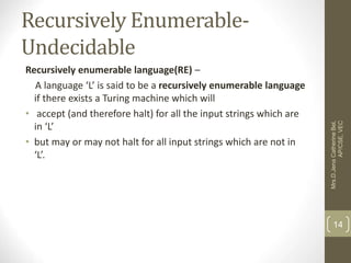 Theory of Computation Unit 5 | PPT