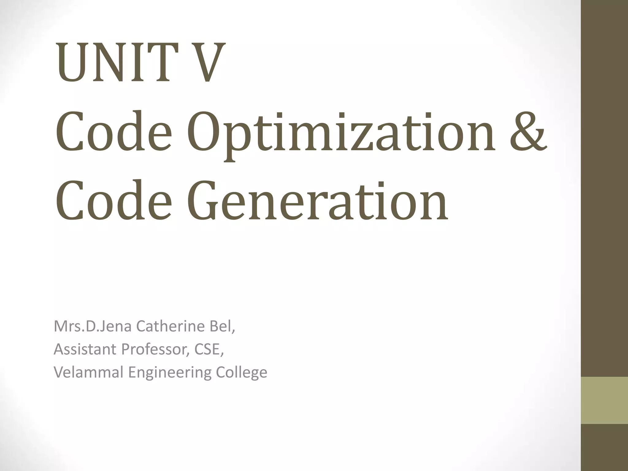 Compiler Design Unit 5 | PPT