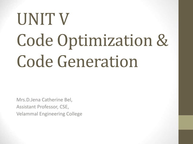 Compiler Design Unit 5 | PPT
