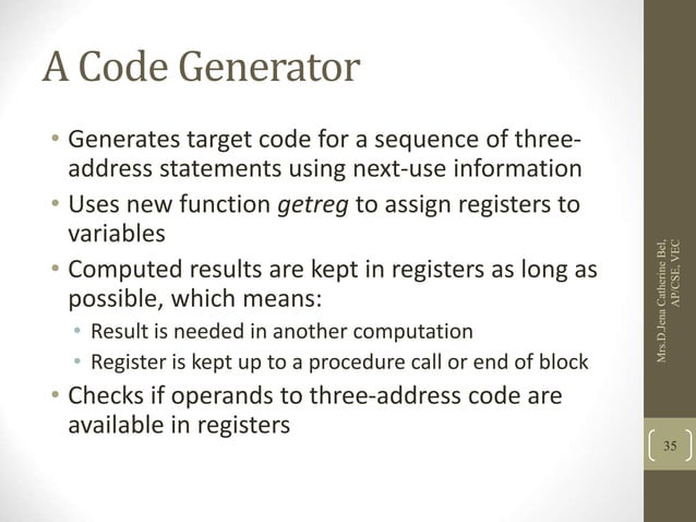 Compiler Design Unit 5 | PPT