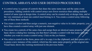 procedures and arrays | PPT