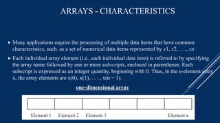 procedures and arrays | PPT