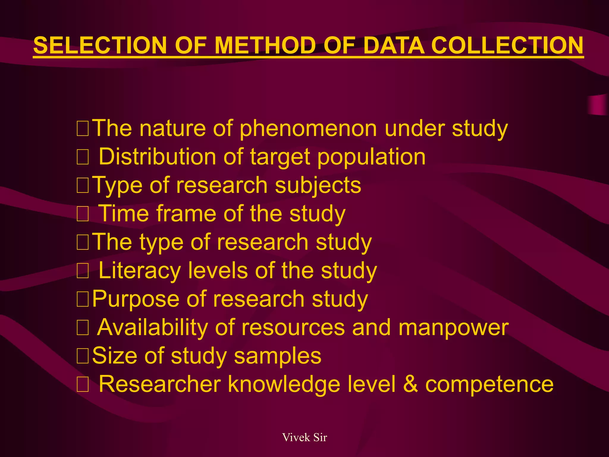 Methods of data collection research | PPTX