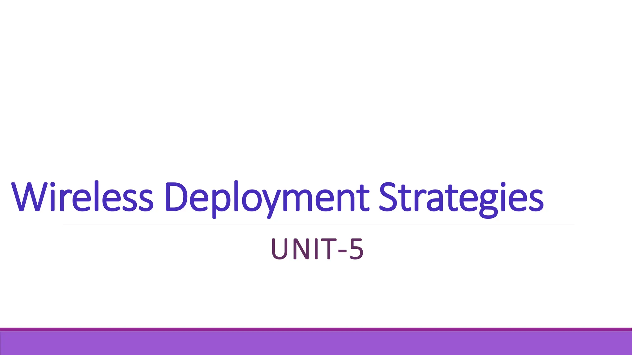 Wireless deployment strategies in WNS-is | PDF