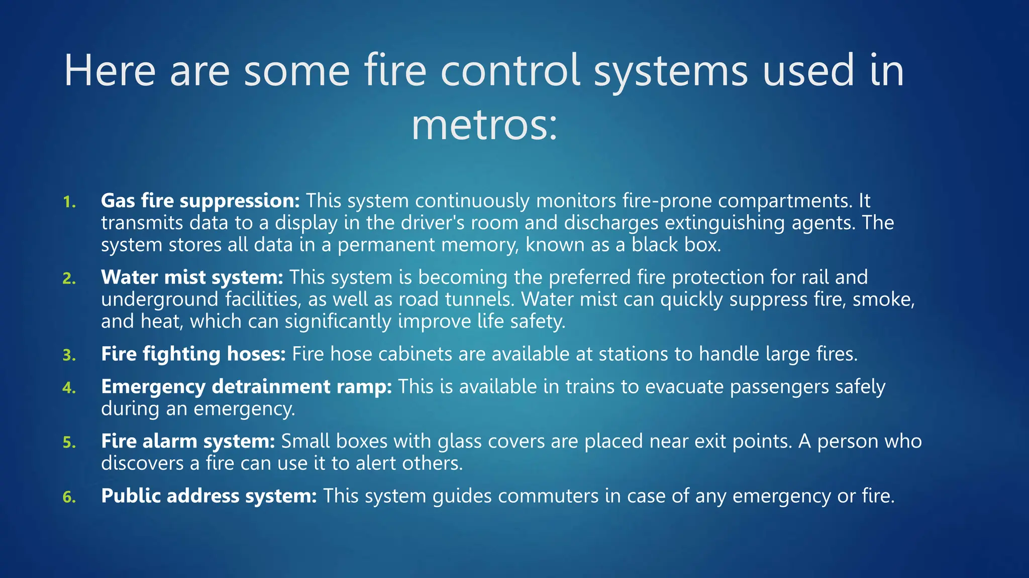 Mechanical systems in metro system and engineering | PPTX