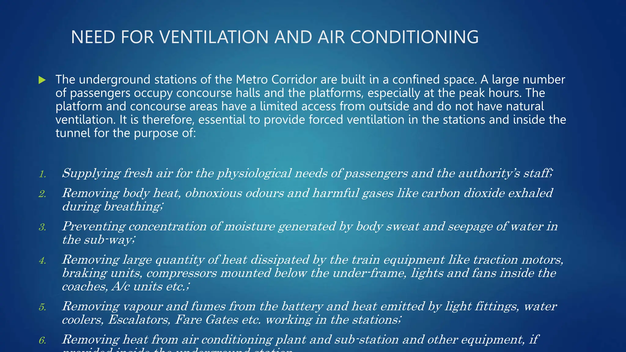 Mechanical systems in metro system and engineering | PPTX