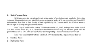Indirect tax-Custom duty -act,objectives | PPTX