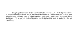 Indirect tax-Custom duty -act,objectives | PPTX