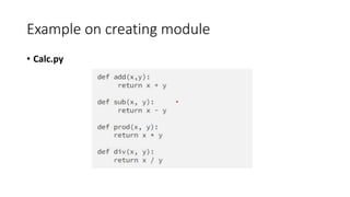 Python short notes on modules and applications | PPTX
