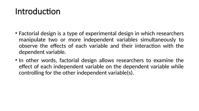 Unit 5. Design and Analysis of experiments: Factorial Design ...