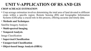Unit - 5 Application of RS and GIS | PPTX