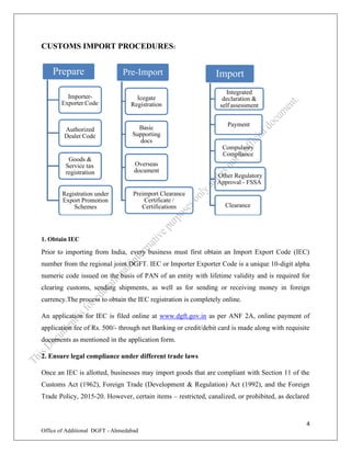 Customs import and export procedures EXIM Policy | PDF