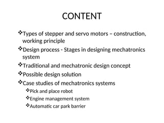 UNIT 5. ACTUATORS AND MECHATRONIC SYSTEM DESIGN | PPT