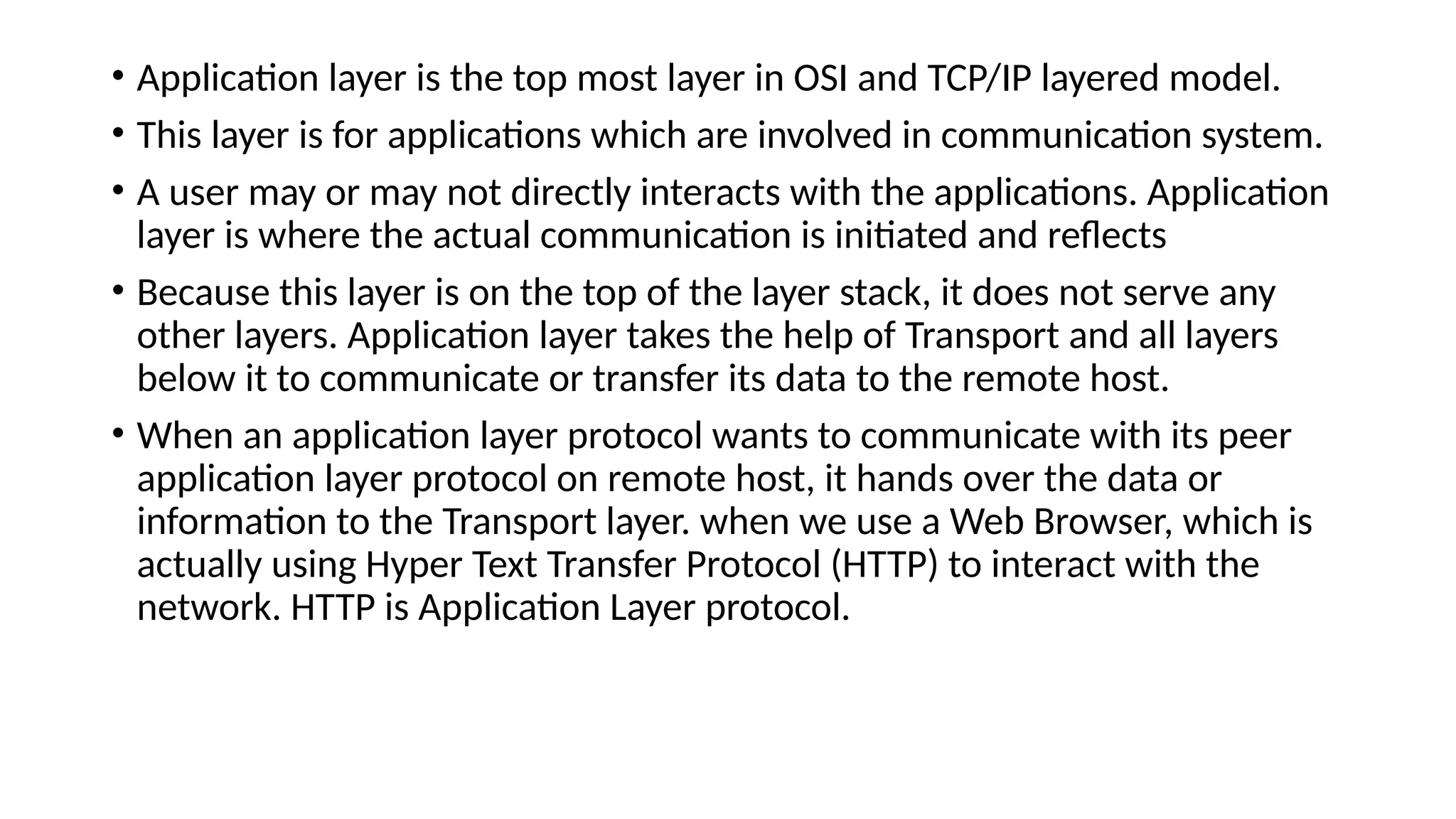 Application Layer and its roles and responsibilities | PPTX