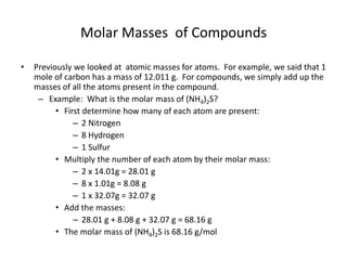 Unit 5 3 molecular masses and conversions | PPTX | Chemistry | Science