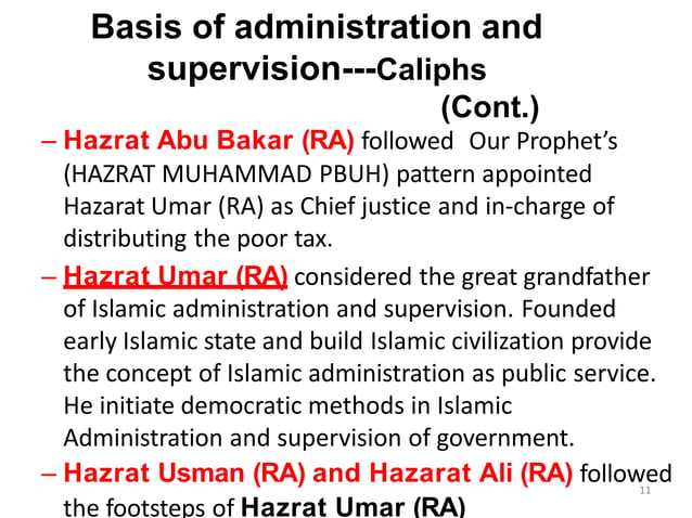 Administration and Supervision in Islamic System | PPTX | Islam ...