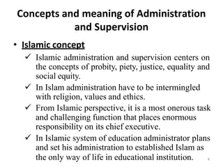 Administration and Supervision in Islamic System | PPTX
