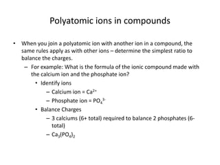 Unit 5 6 polyatomic ions | PPTX