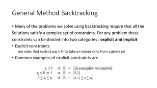 Unit 5-BACKTRACKING- n queens, sum of subset, graph coloring problems | PPT
