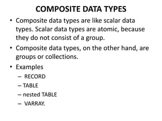 Unit 5 composite datatypes | PPT