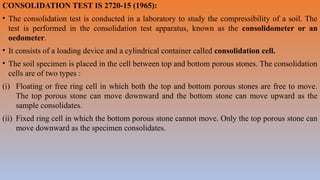 Unit-5. Consolidation of soil and Test results | PPTX