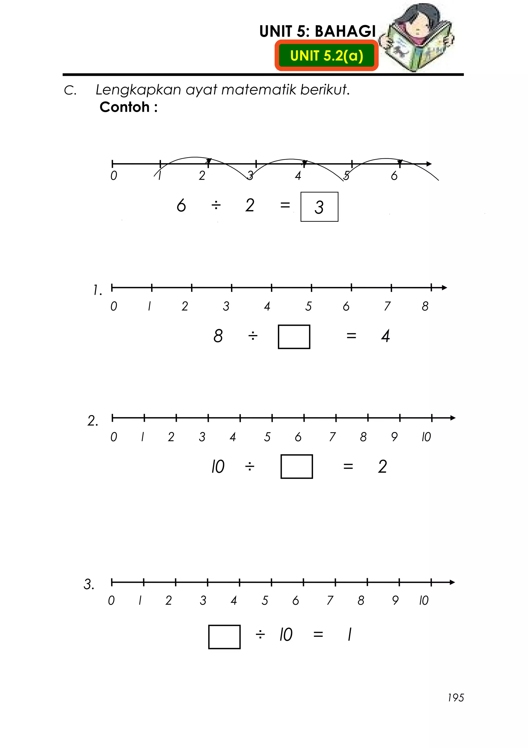 Unit 5 darab dalam lingkungan fakta asas bahagi (sifir 2, 5, 10 dan 4 ...