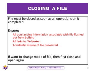 unit 5-files.pptx | Operating Systems | Computer Software and Applications