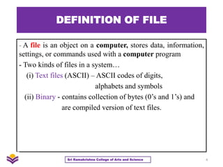 unit 5-files.pptx | Operating Systems | Computer Software and Applications