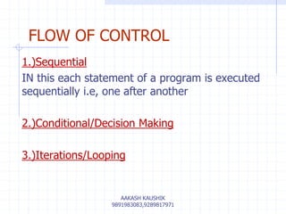 C++ programming Unit 5 flow of control | PPTX