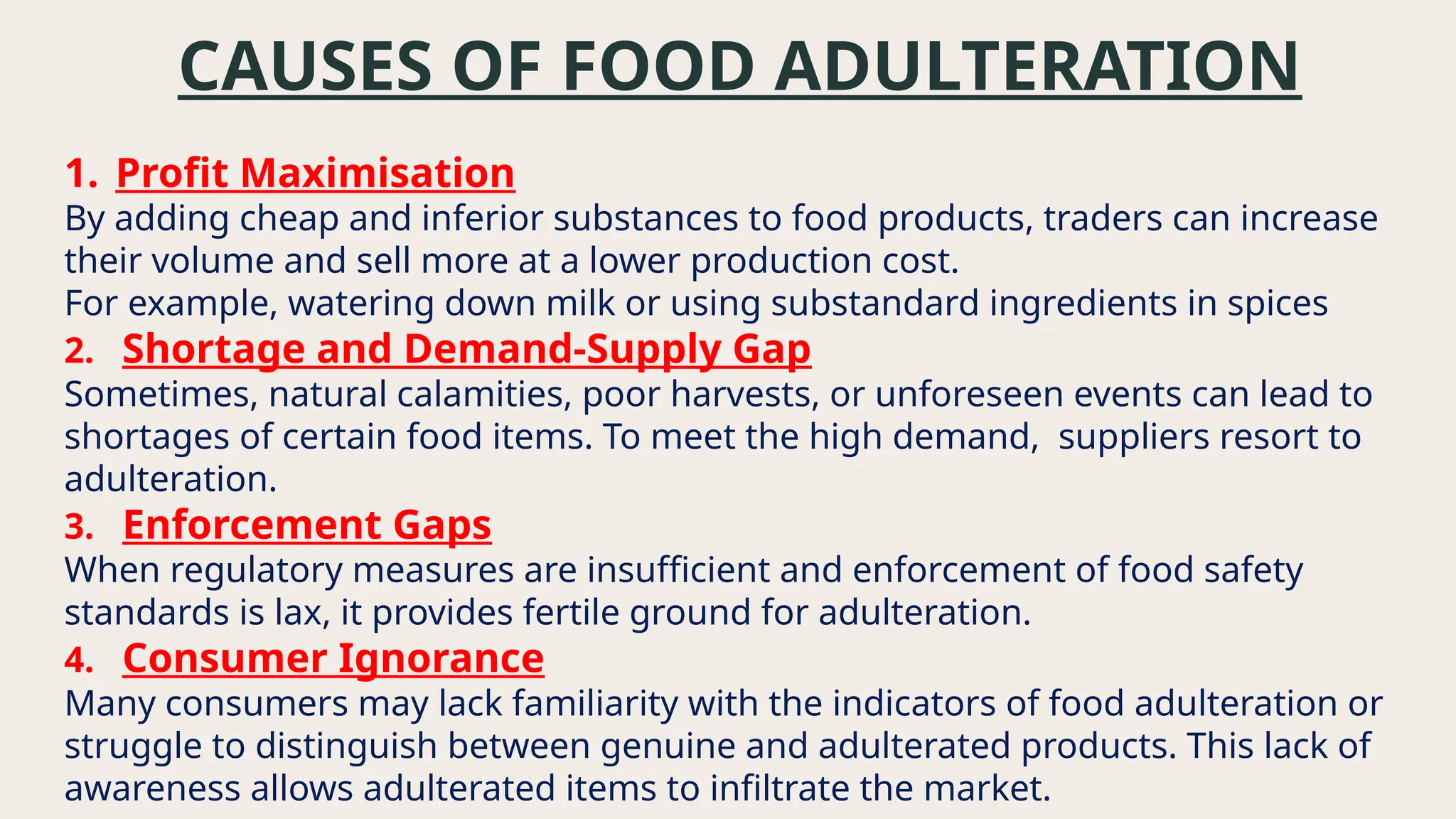 FOOD ADULTERATION and its testing in foods | PPTX