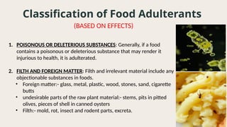 FOOD ADULTERATION and its testing in foods | PPTX