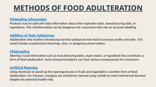 FOOD ADULTERATION and its testing in foods | PPTX