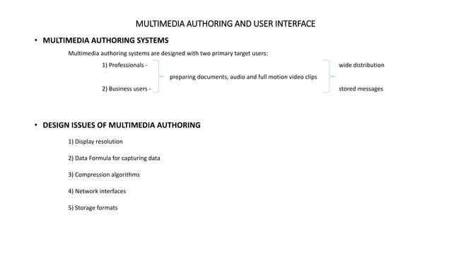Multimedia authoring and user interface | PPTX