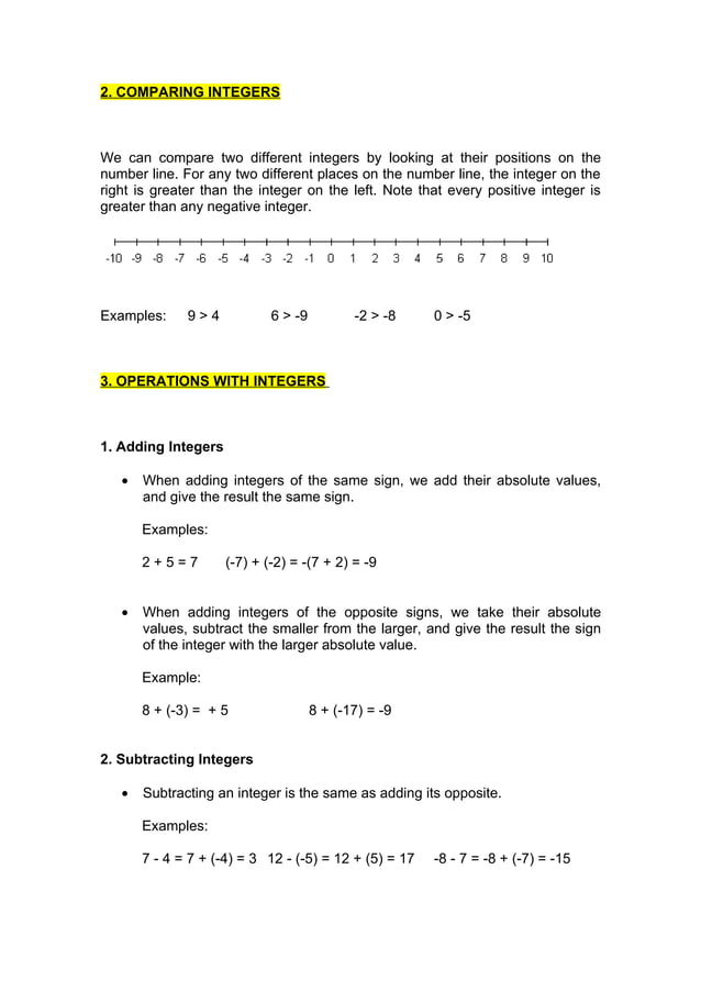 Unit 5 integers | DOC