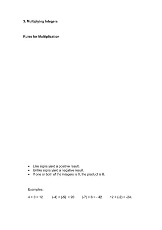 Unit 5 integers | DOC