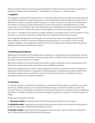 Unit 5 marketing environment - Class 11 - CBSE - 2016/17 | PDF