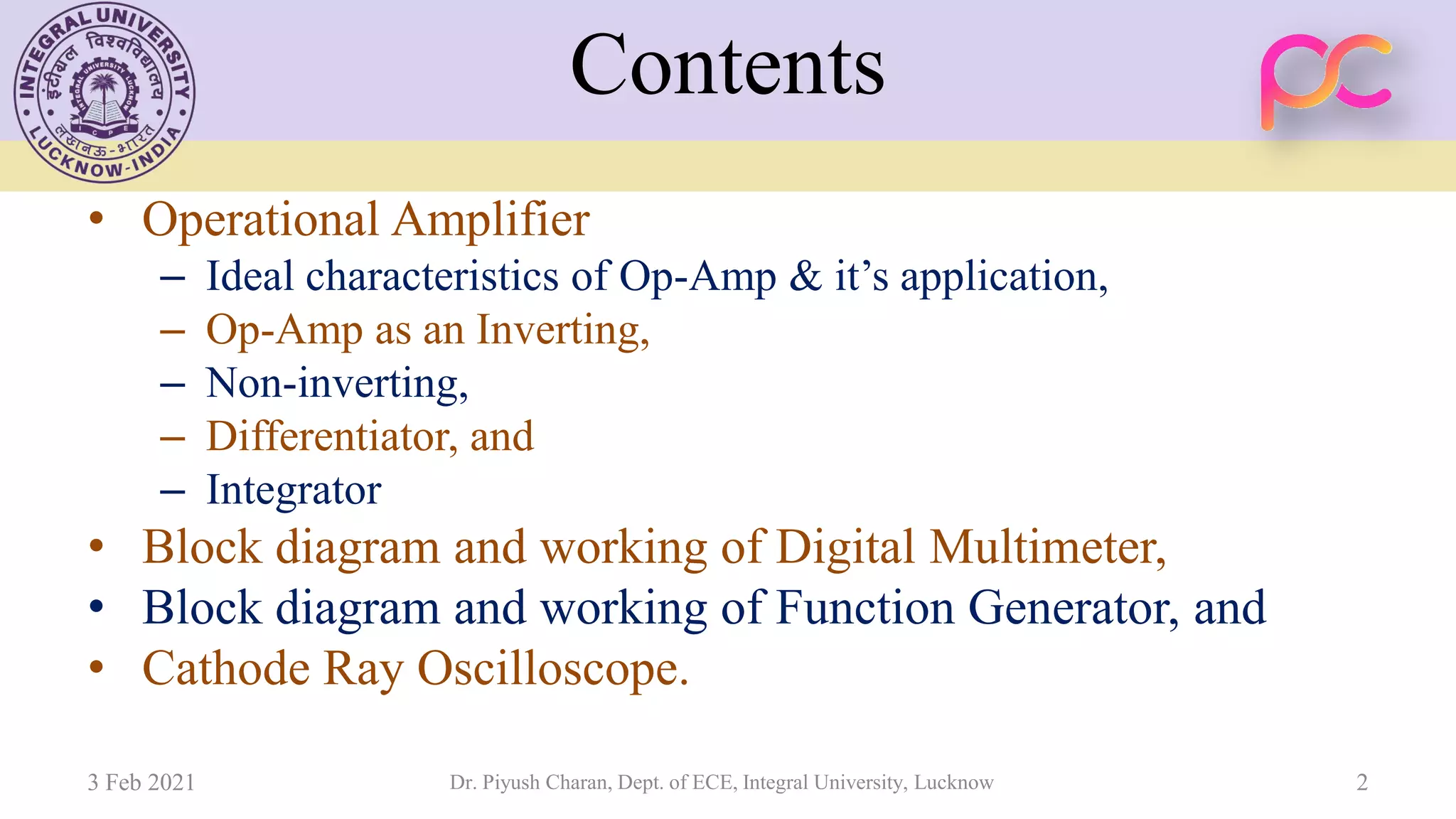Unit 5-Operational Amplifiers and Electronic Measurement Devices | PDF ...