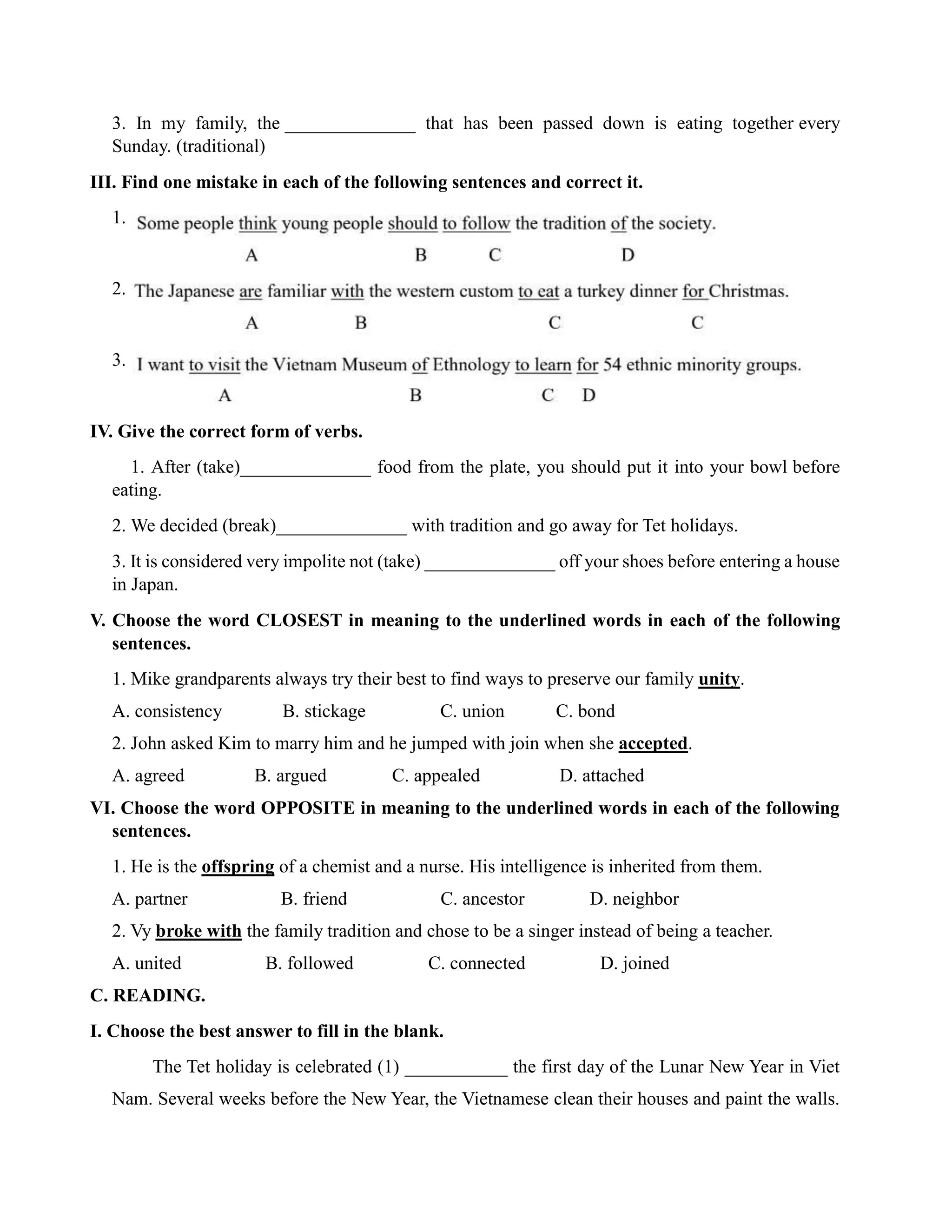 Unit 5- Our customs and traditions- test 1.docx