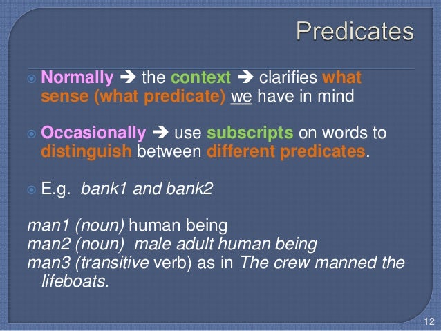 Unit 5 - Predicates