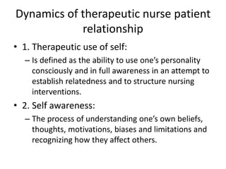 Unit 5 therapeutic communication and interpersonal relationship | PPTX