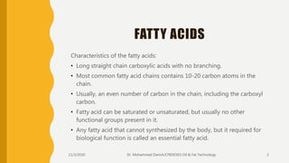 Fatty acid clusters (Unit 5 a) | PPTX