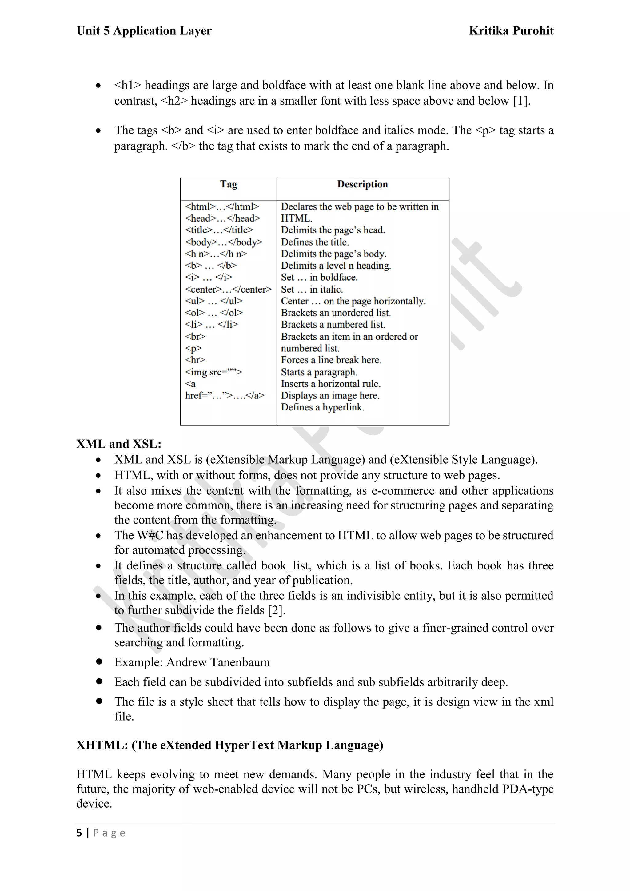 Unit 5 Application Layer Pdf