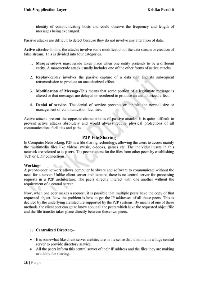 Unit 5 Application Layer Pdf