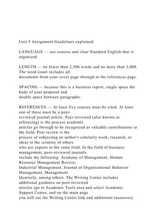 Unit 5 Assignment Guidelines explained LANGUAGE — use co.docx