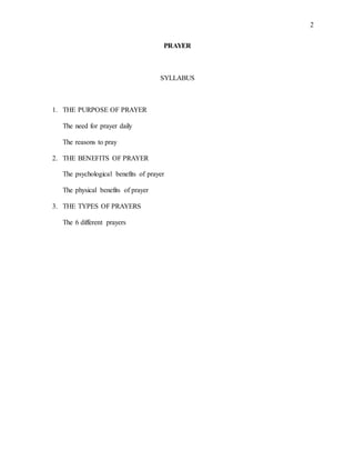 Unit 5 assignment prayer | DOCX